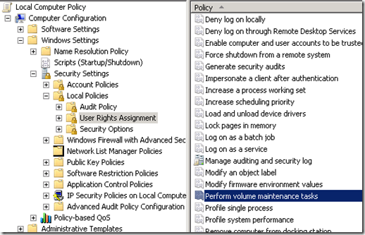 Perform Volume Maintenance task in database creation – Sql Server Powershell